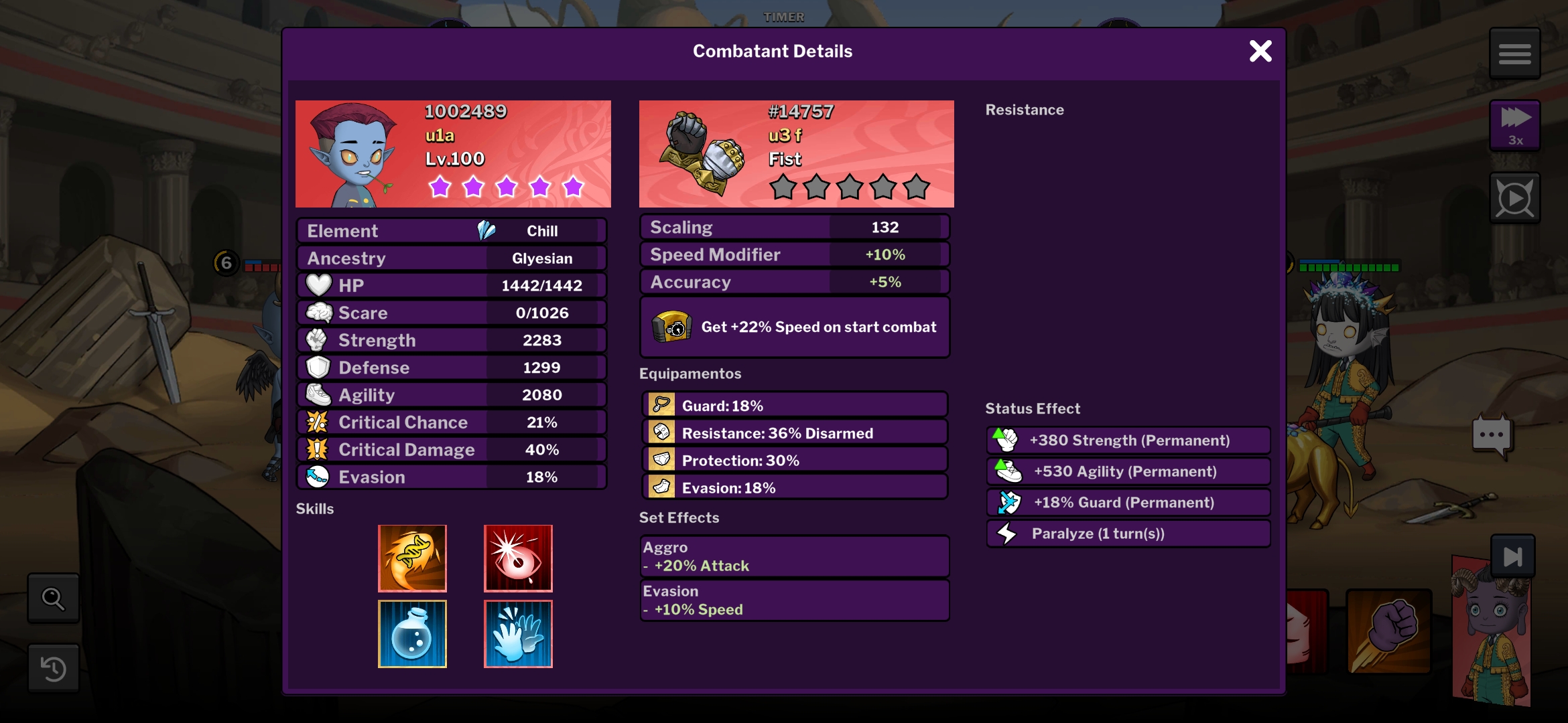 Combat - Combatant screen - Devikins